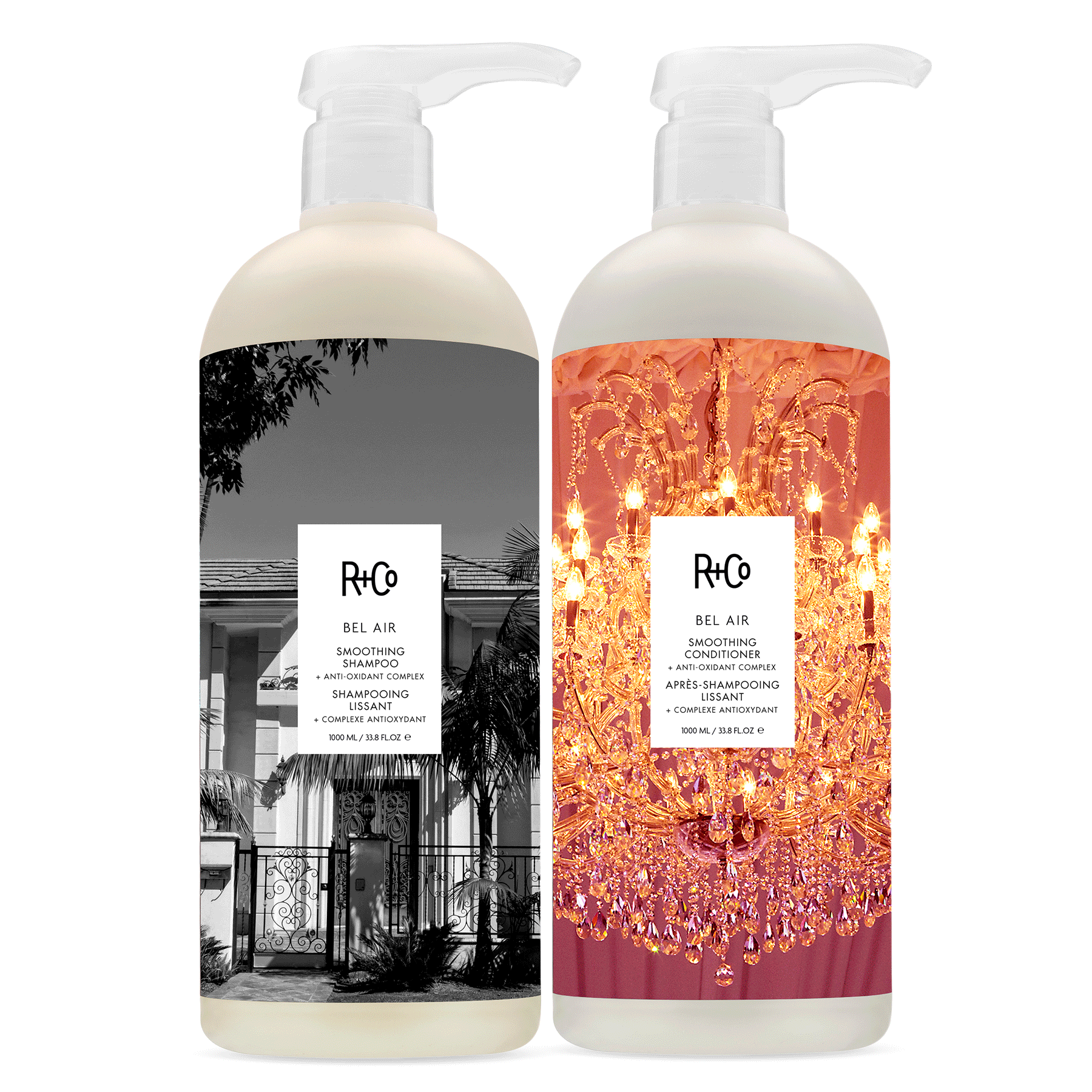 R+CO BEL AIR Smoothing Shampoo + Conditioner Anti-Oxidant Complex Liter ...